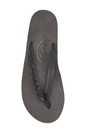 RAINBOW® Braided Leather Flip Flop - Classic Black