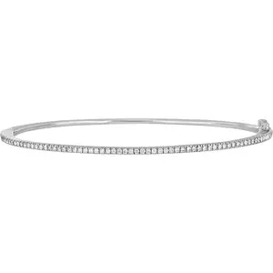 Bony Levy Skinny Stackable Diamond Bangle 18k White Gold
