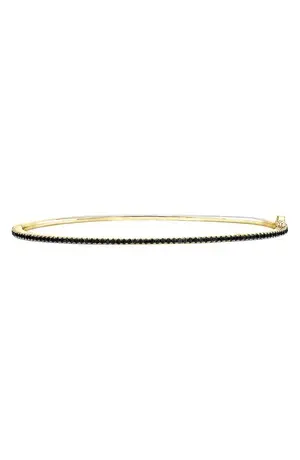 Bony Levy Skinny Stackable Diamond Bangle Black Diamond/ Yellow Gold