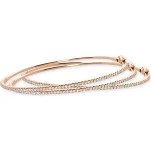 Bony Levy Skinny Stackable Diamond Bangle Rose Gold
