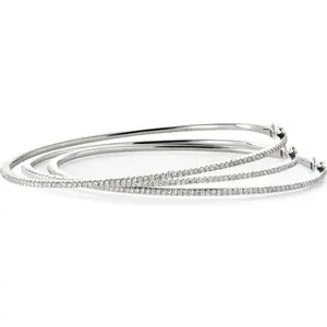 Bony Levy Skinny Stackable Diamond Bangle White Gold