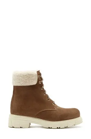 La Canadienne Andy Waterproof Genuine Shearling Winter Boot - Walnut Suede