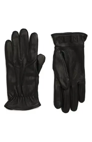 UGG UGG(r) Three-Point Leather Tech Gloves Black