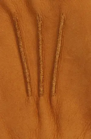 UGG Three-point Leather Tech Gloves - Chestnut