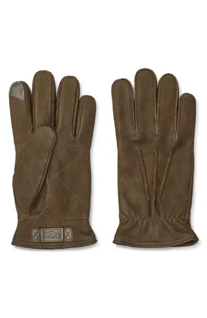 UGG UGG(r) Three-Point Leather Tech Gloves Eucalyptus Spray
