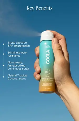 COOLA Suncare Sport Sunscreen Spray Broad Spectrum Spf 30 - No Color