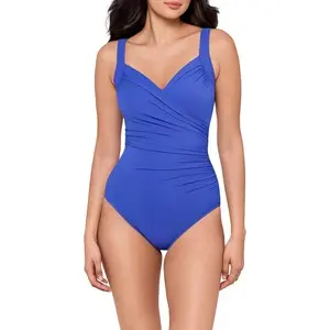 MIRACLESUIT® Solid Sanibel Underwire One-piece Swimsuit - Delphine Blue