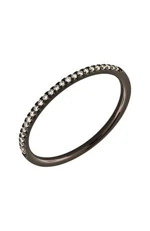 Bony Levy Diamond Stacked Band Ring Black Gold