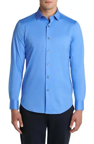 Bugatchi Ooohcotton® Solid Button-up Shirt Air Blue