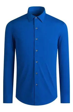 Bugatchi Ooohcotton® Solid Button-up Shirt Classic Blue