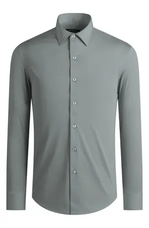 Bugatchi Ooohcotton® Solid Button-up Shirt Grey
