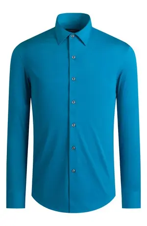 Bugatchi Ooohcotton® Solid Button-up Shirt Teal