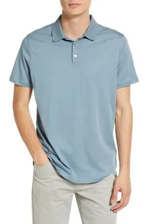 Robert Barakett Georgia Pima Cotton Polo Smoke Blue