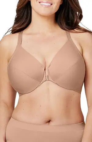 GLAMORISE Wonderwire® Front Close Smoothing Underwire Bra - Cafe Au Lait