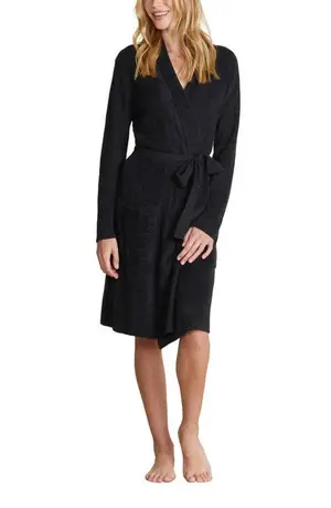 Barefoot Dreams Cozychic Lite® Ribbed Robe - Black