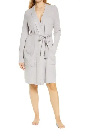 Barefoot Dreams Cozychic™ Lite® Ribbed Robe He-lavender/ White