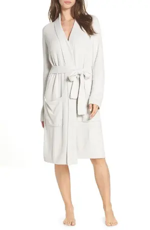 Barefoot Dreams Cozychic™ Lite® Ribbed Robe Silver/ Pearl- He