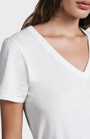 Rag & Bone The Vee Slub Cotton T-shirt - Brightwht