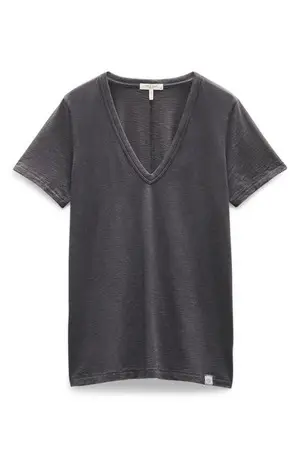 Rag & Bone The Vee Slub Cotton T-shirt - Greystone