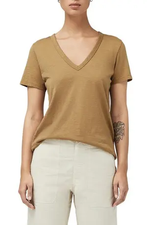 Rag & Bone The Vee Slub Cotton T-shirt - Khaki