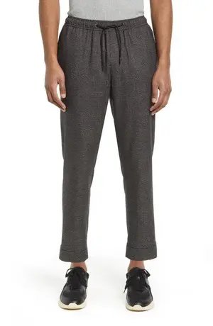 OPEN EDIT Plaid Stretch Trousers - Grey Mini Houndstooth