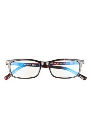 Kate Spade New York Jodie 50mm Rectangle Eyeglasses - Dark Havana Gold/clear Blue