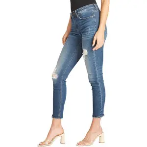 VIGOSS Jagger Distressed Skinny Jeans - Med Wash
