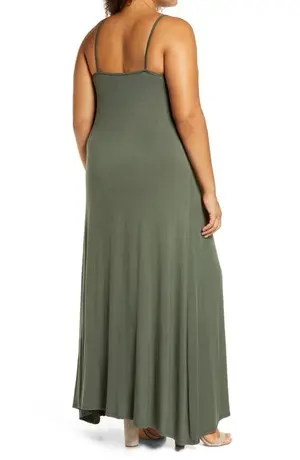Loveappella A-line Maxi Dress - Olive