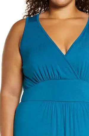 Loveappella Surplice Maxi Dress - Teal