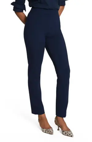 Spanx Perfect Fit Ponte Straight Leg Pants - Timeless Navy
