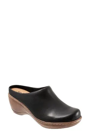 Softwalk Madison Clog - Black Leather