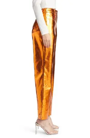 AMY LYNN Shiny Straight Leg Pants