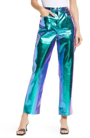 AMY LYNN Amy Lynn Shiny Straight Leg Pants Ombré