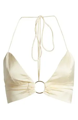 AMY LYNN Ibiza Satin Halter Top - Beige