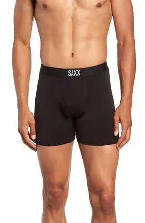 SAXX Ultra Super Soft Boxer Briefs Black/ Black