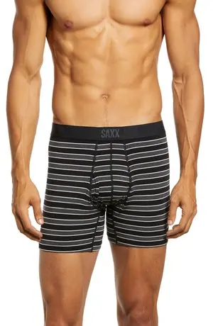 SAXX Ultra Super Soft Boxer Briefs Black Crew Stripe