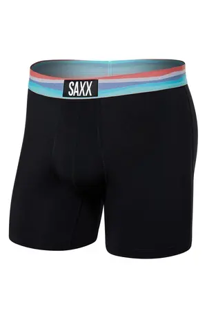 SAXX Ultra Super Soft Boxer Briefs Black Cutback Stripe Wb