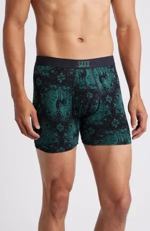 SAXX Ultra Super Soft Boxer Briefs Deer Damask-black