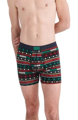 SAXX Ultra Super Soft Boxer Briefs Holiday Sweater- Black