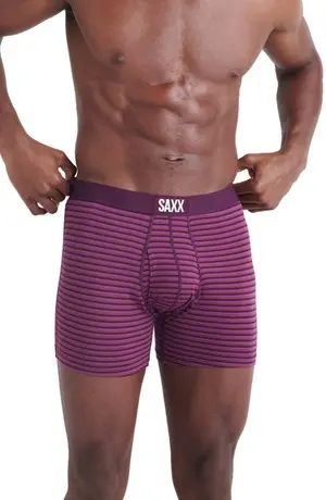 SAXX Ultra Super Soft Boxer Briefs Micro Stripe- Plum