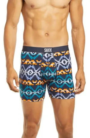 SAXX Ultra Super Soft Boxer Briefs Navy Desperado