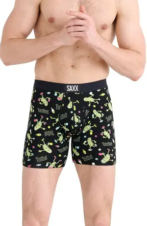 SAXX Ultra Super Soft Boxer Briefs Pickleball- Black