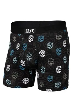 SAXX Ultra Super Soft Boxer Briefs Skulls- Black
