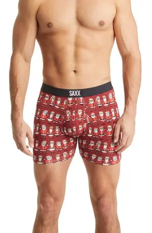 SAXX Ultra Super Soft Boxer Briefs Worldwide Santa- Red