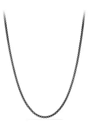 David Yurman David Yurman Darkened Stainless Steel Box Chain Necklace Stainless Steel