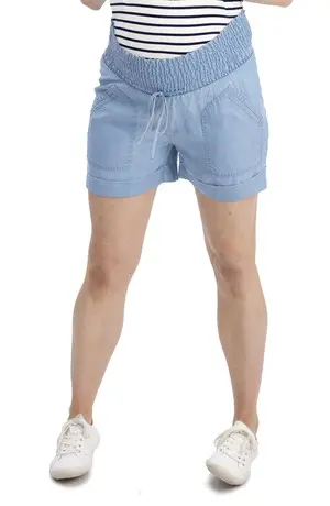 ANGEL MATERNITY Tencel® Maternity Shorts Blue