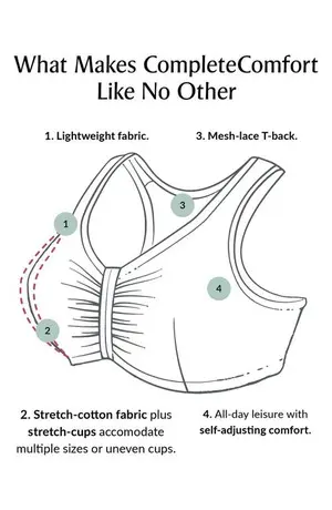 GLAMORISE Front Close Cotton Blend T-back Comfort Bra - Cafe
