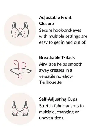 GLAMORISE Front-close Comfort Bra - Cafe
