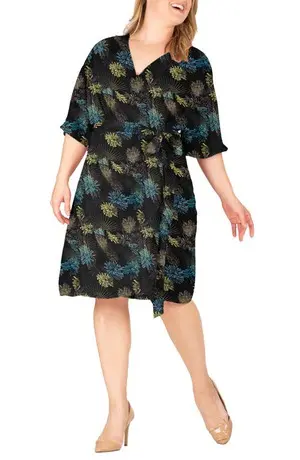 STANDARDS & PRACTICES Candice Georgette Wrap Dress - Black Sparkler