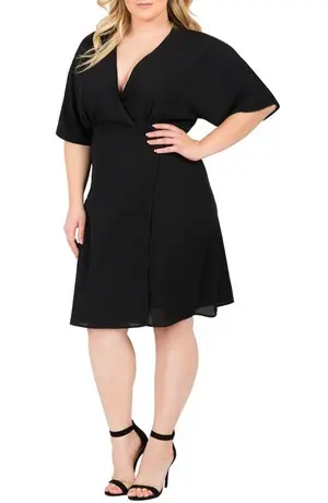 STANDARDS & PRACTICES Candice Georgette Wrap Dress - Black